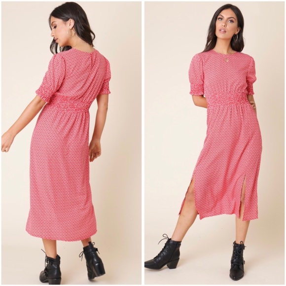 Dresses | Ditzy Heart Vintage Style Midi Dress | Poshmark